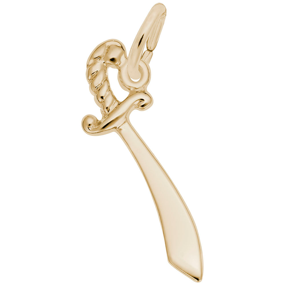 Charming Yellow Gold Charms | Gold Sword Charm | CharmsToTreasure