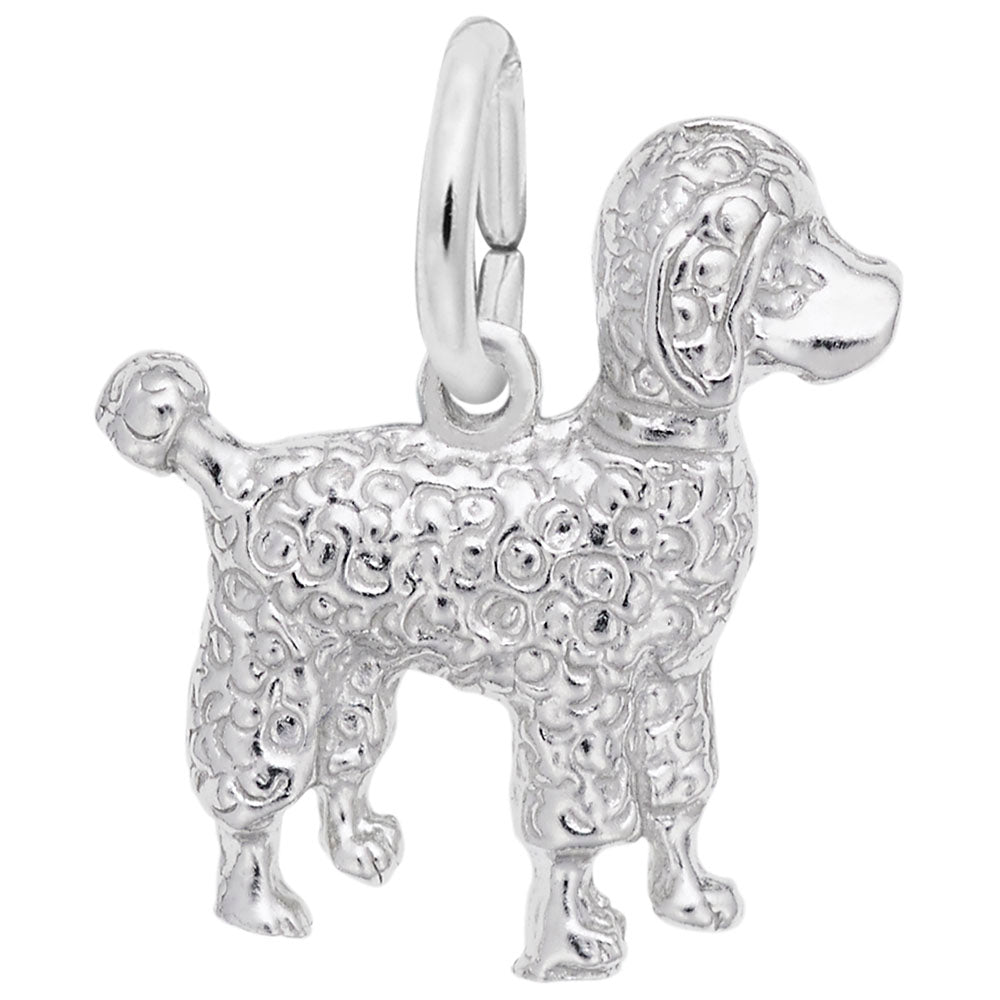 Appealing White Gold Charms | 14k White Gold Poodle Charm ...