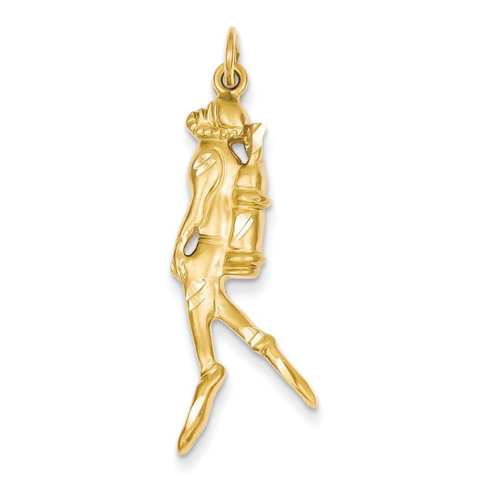 14k Gold Scuba Diver Charm | CharmsToTreasure | CharmsToTreasure