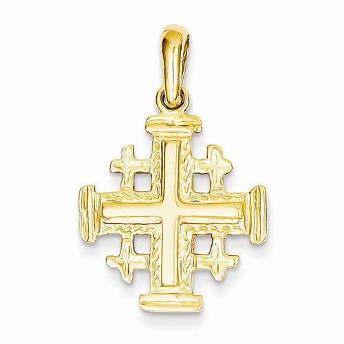 14k Gold Jerusalem Cross Pendant, Stylish Pendants for Necklace ...