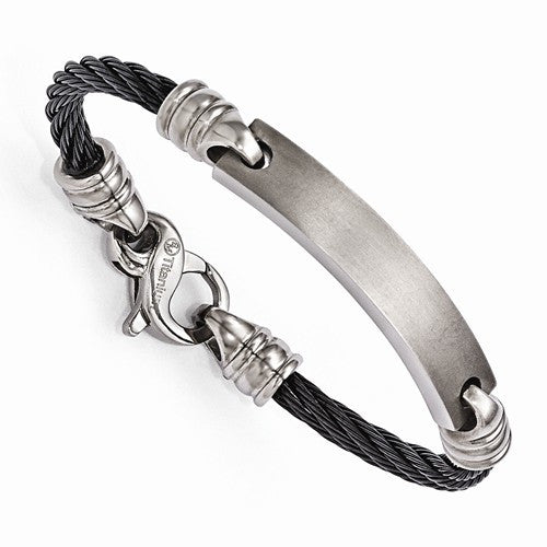 Titanium Cable & Brushed Childrens Id Bracelet | CharmsToTreasure ...