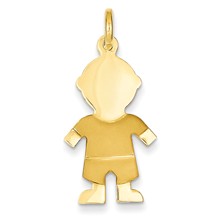 14k Gold Satin Boy Charm | CharmsToTreasure | CharmsToTreasure