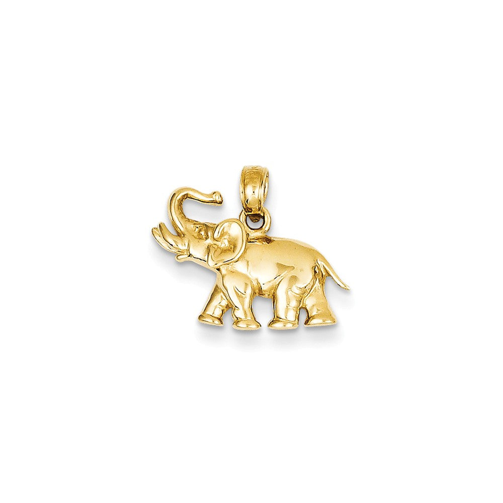 14k Gold Polished Elephant Charm | CharmsToTreasure | CharmsToTreasure