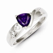 Sterling Silver Purple Trillion CZ Ring | CharmsToTreasure ...