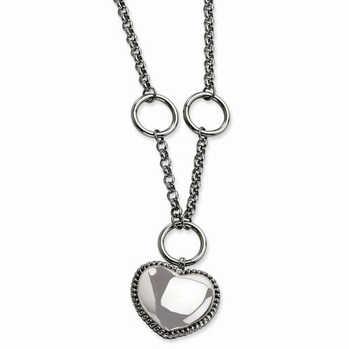 Stainless Steel Dangle Heart Necklace | CharmsToTreasure | CharmsToTreasure