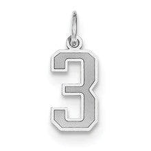 14k White Gold Small Satin Number 3 Charm | CharmsToTreasure ...