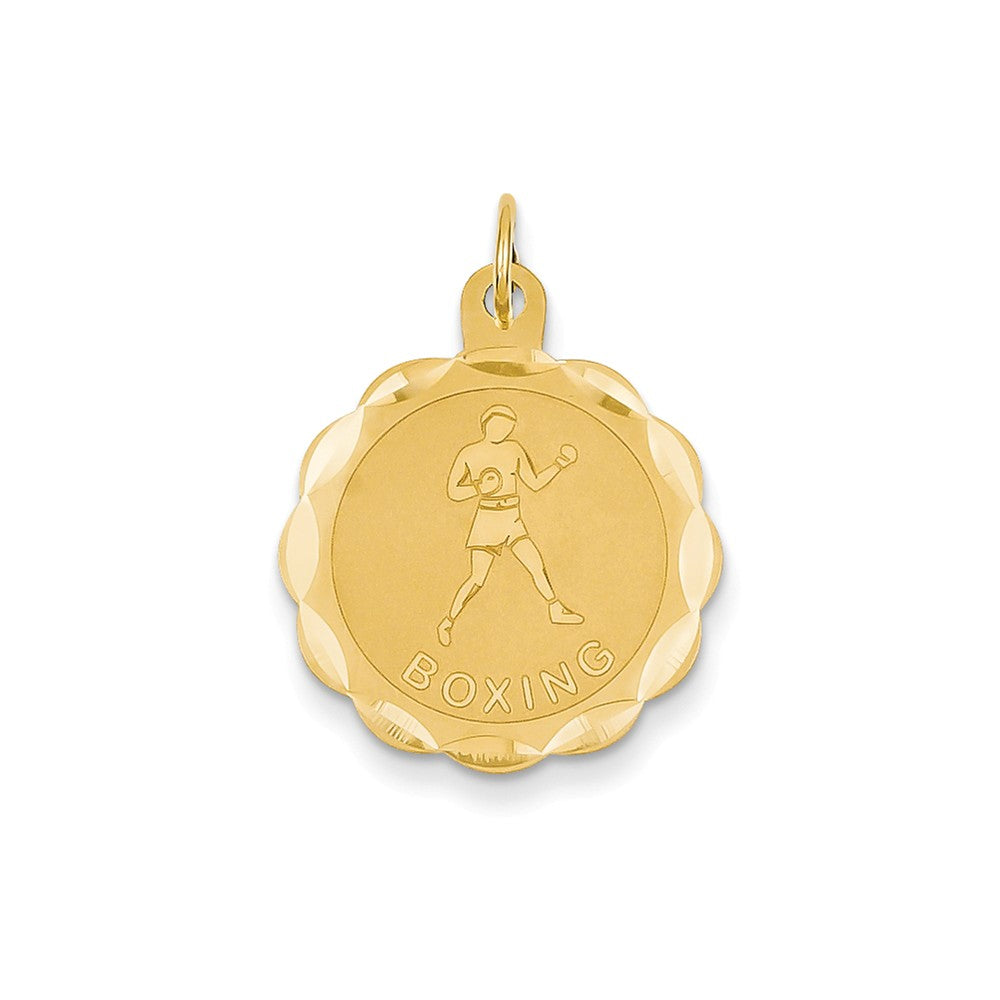 14k Gold Boxing Disc Charm | CharmsToTreasure | CharmsToTreasure