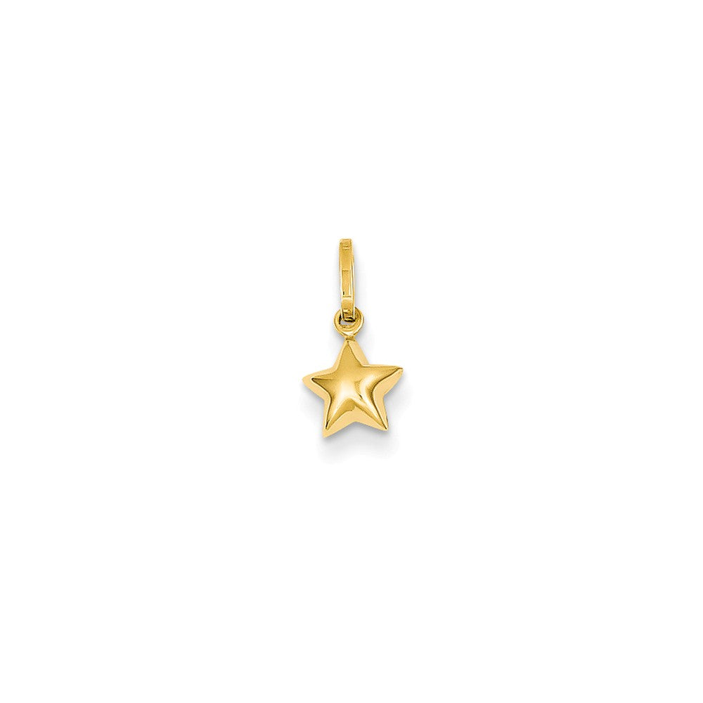 14k Gold Puffed Star Charm | CharmsToTreasure | CharmsToTreasure