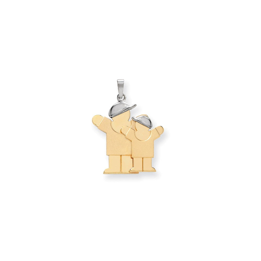 14k Gold Two-Tone Big Boy & Little Boy Engravable Charm ...