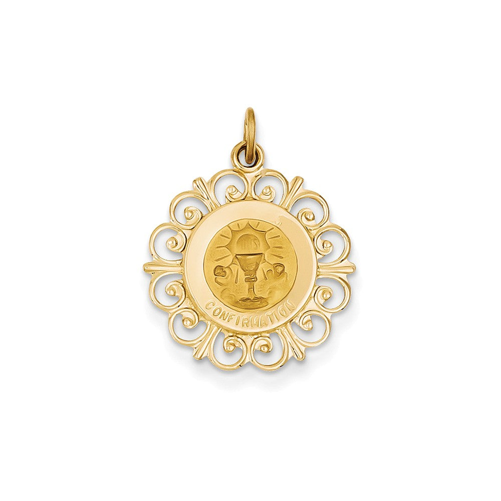 14k Gold Confirmation Medal Charm | CharmsToTreasure | CharmsToTreasure