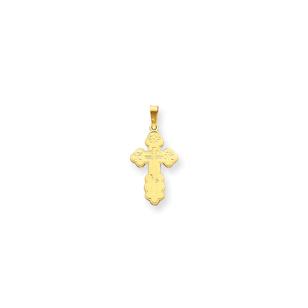 14k Gold Eastern Orthodox Cross Charm | CharmsToTreasure | CharmsToTreasure
