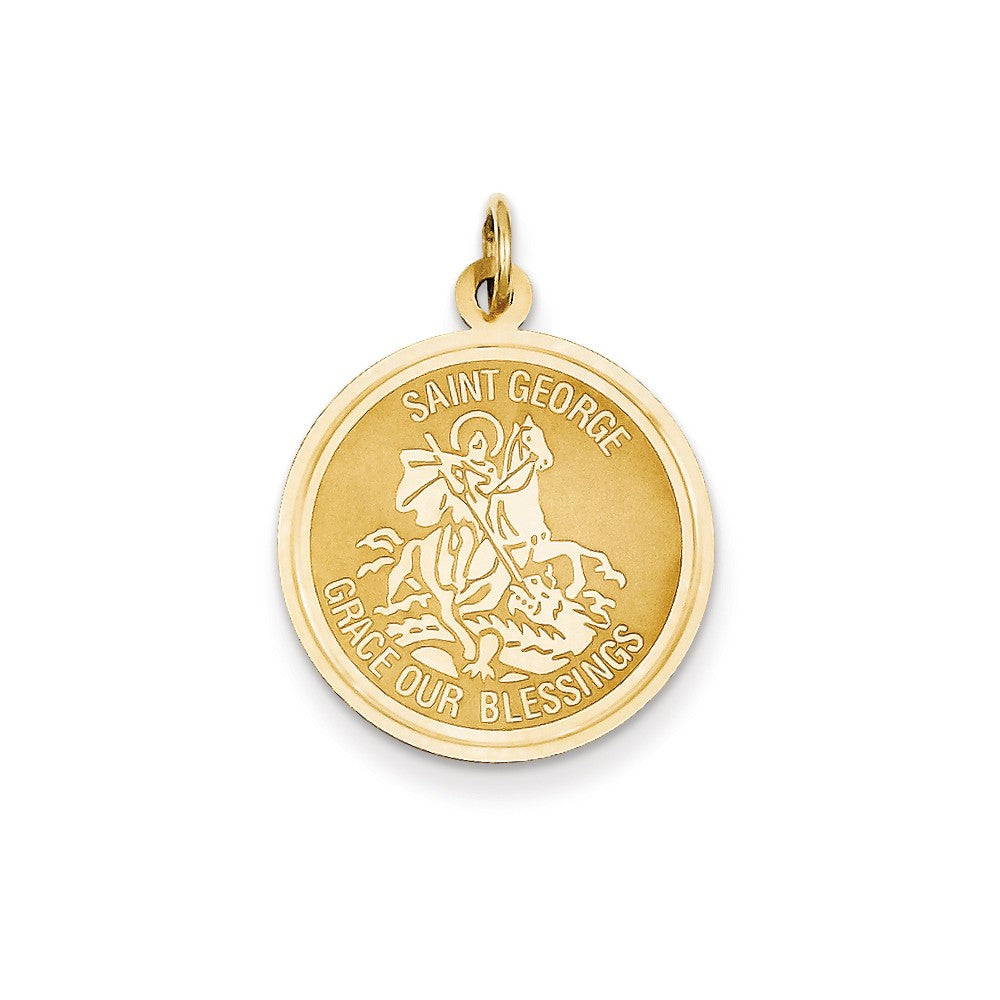 14k Gold Saint George Medal Charm | CharmsToTreasure | CharmsToTreasure