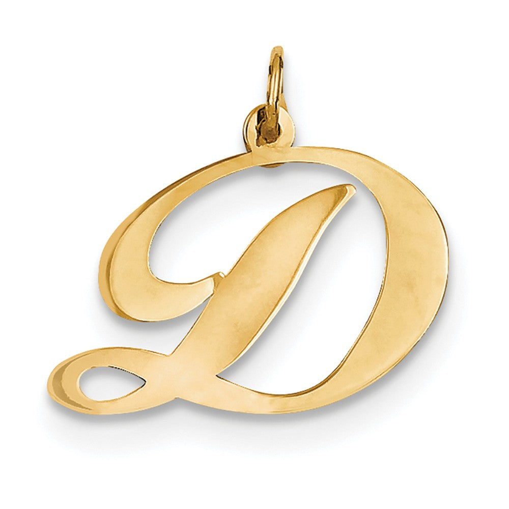 14k Gold Large Fancy Script Initial D Charm | CharmsToTreasure ...